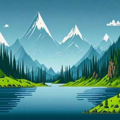 Mountain Lake Landscape - KDE Store