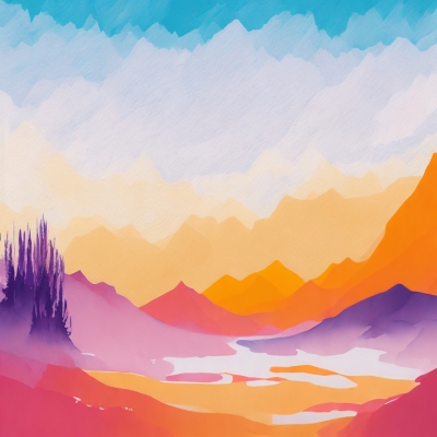 Abstract watercolor landscape - KDE Store