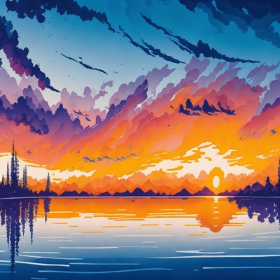 Digital art landscape wallpaper - KDE Store