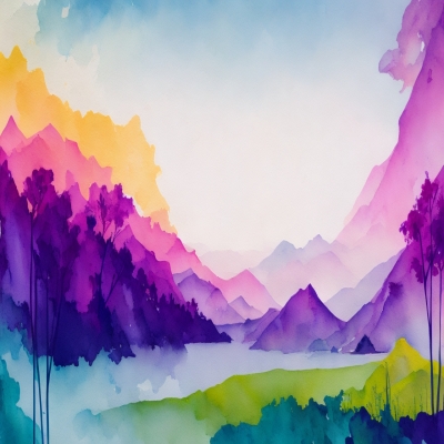 Abstract watercolor landscape - KDE Store