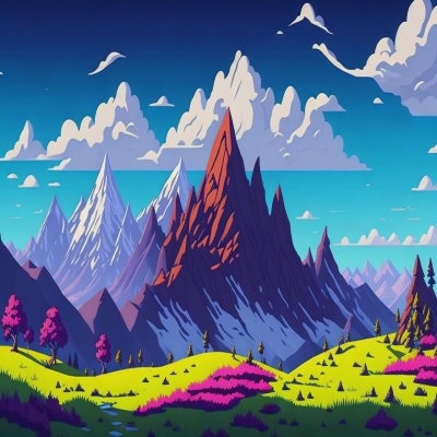 landscape illustration wallpaper - KDE Store