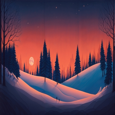 Fantasy winter mountain wallpaper - KDE Store