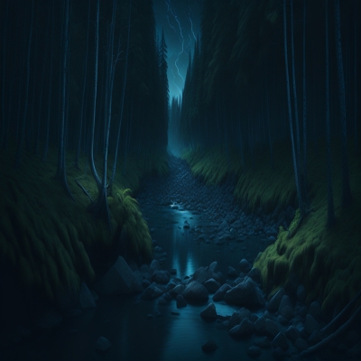 Night river forest - KDE Store