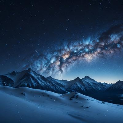 Fantastic starry sky Beautiful winter - KDE Store