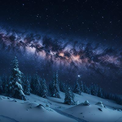 Winter Mountains Night - KDE Store