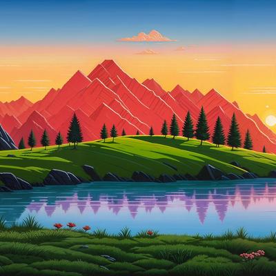 Digital art landscape wallpaper - KDE Store