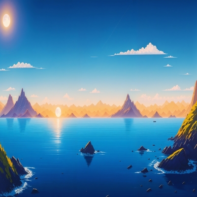 Beautiful digital sea wallpaper - KDE Store