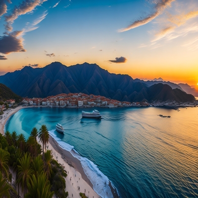 beach lagoon mountain - KDE Store