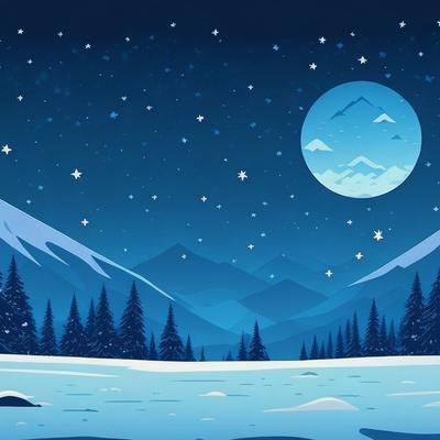 Winter landscape night - KDE Store