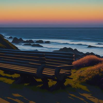Bench sunset landscape - KDE Store