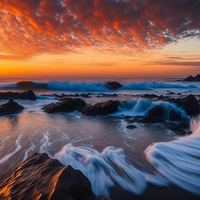 Beach Sea Waves Sunset - KDE Store