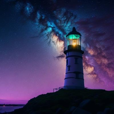 Colourful night lighthouse - KDE Store