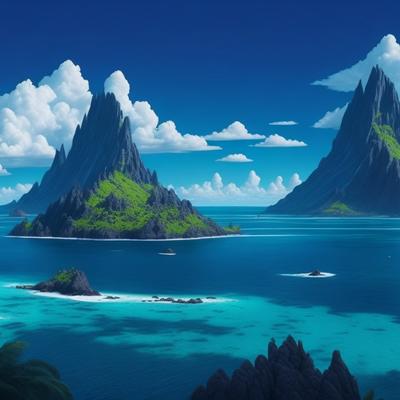 Digital art island wallpaper - KDE Store
