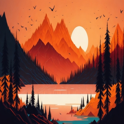 Abstract mountain forest - KDE Store