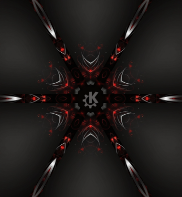 Kaleidoscope - Dark Red and Black Shapes with Kubuntu logo - KDE Store
