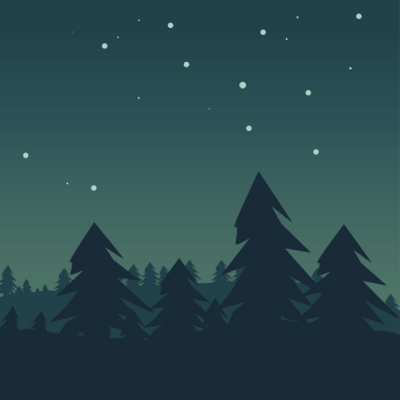 Trees landscape over starry night sky - KDE Store