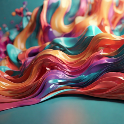 Wavy colorful semi-liquid shapes digital art - KDE Store