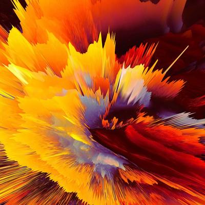 Explosion Yellow Digital Art Abstract Design - KDE Store