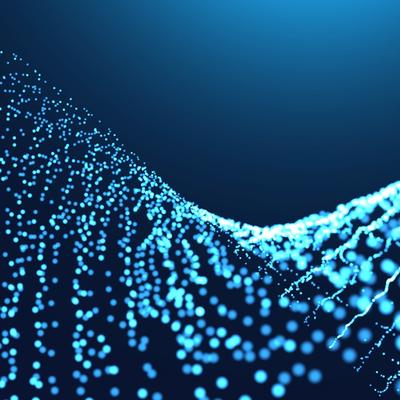 Blue particle tech abstract art background - KDE Store