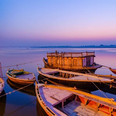 The holy city of Varanasi Boat Sunset India - KDE Store