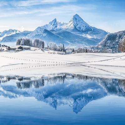 Germany Alps Mountain lake Reflection Winter - KDE Store