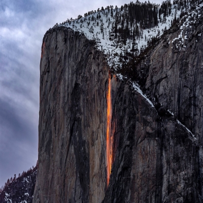 Fire Waterfall Yosemite National Park Winte - KDE Store