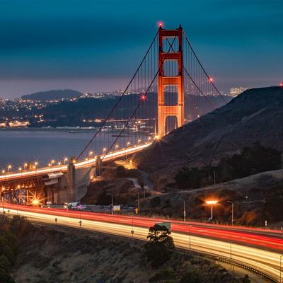 California Golden Gate Bridge Night Long - KDE Store