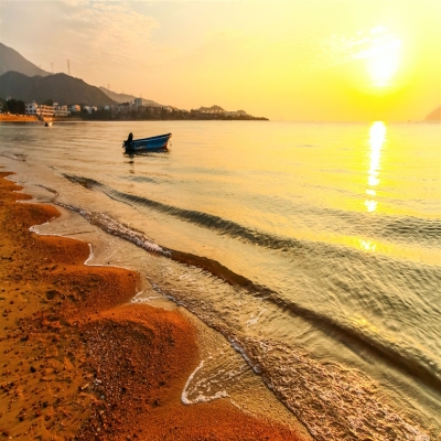 Sunrise Beach Wave Boat Nature Scenery - KDE Store