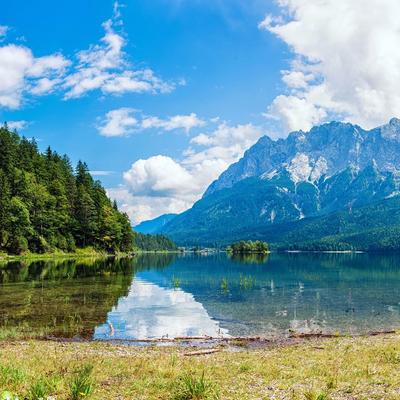 Summer Jungle Lake Blue Sky Clouds 5K - KDE Store