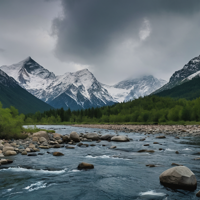 Mountain River Scene - KDE Store