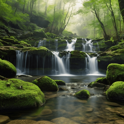 Forest Waterfall Scene - KDE Store