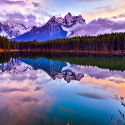 Snow Mountains Jungle Lake Clouds Dusk 5K - KDE Store