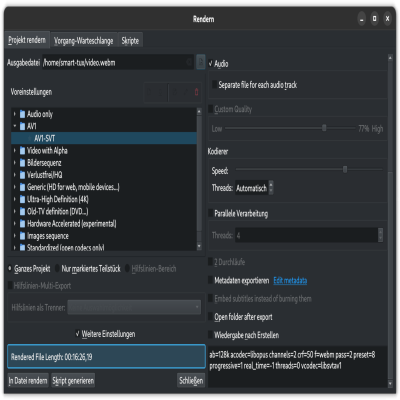 AV1-SVT Export Profile - KDE Store
