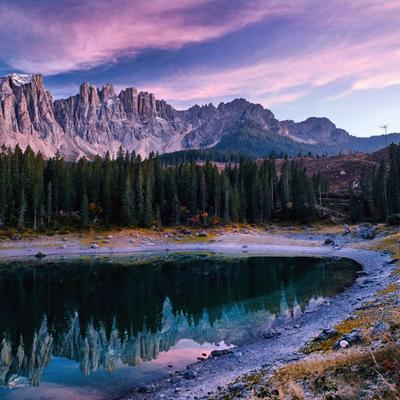 Forest Park Trees Mountains Rocks Lake Reflect.. - KDE Store