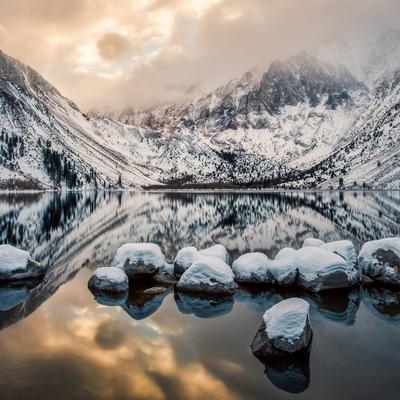 Winter Mountain Lake Snow Reflection-Nature Hi.. - KDE Store