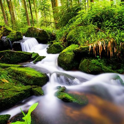 Jungle River Moss Merrell Waterfall Gerardmer .. - KDE Store