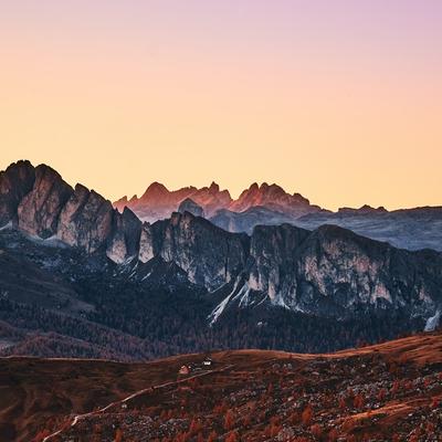 Sunset Snow Mountain Summer Giau Pass Italy 5K - KDE Store