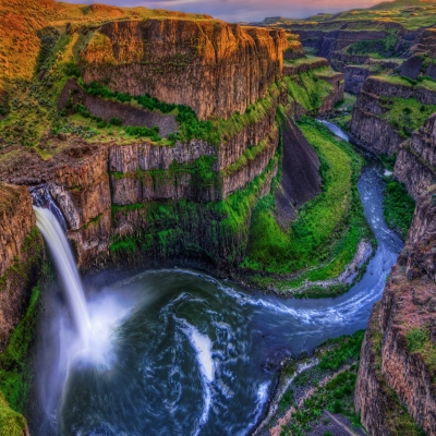 Water Falls on Brown Rocky Mountain Full HD - KDE Store