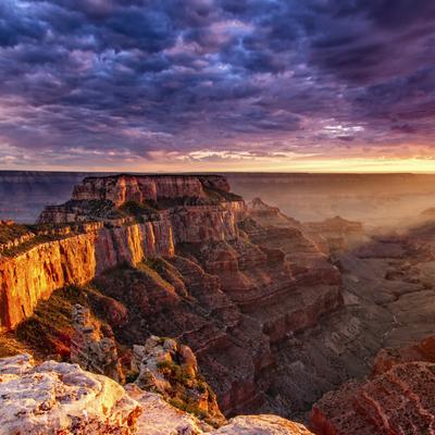 Brown Rocky Mountain Under Gray Clouds Full HD - KDE Store