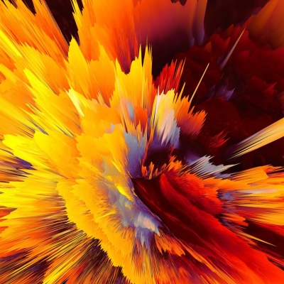 Explosion Yellow Digital Art Abstract Design - KDE Store