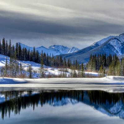 Green Trees Near Lake and Mountain Under White Clouds During - KDE Store