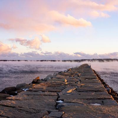 Pier Port Rocks Sunset Rockland ME USA 5K - KDE Store