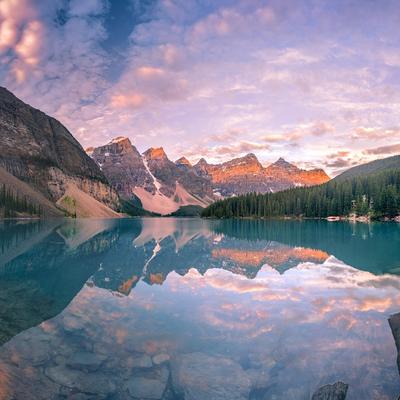 Sunset Lake Moraine Reflection Banff Park Cana.. - KDE Store