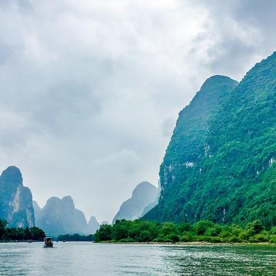 Beautiful alpine green river travel landscape - KDE Store