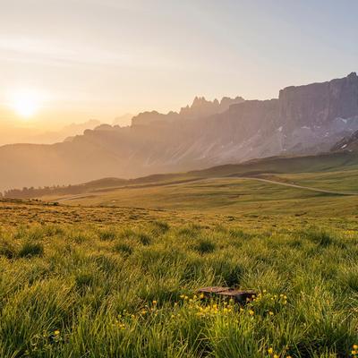 Autumn morning grassland wilderness mountain - KDE Store