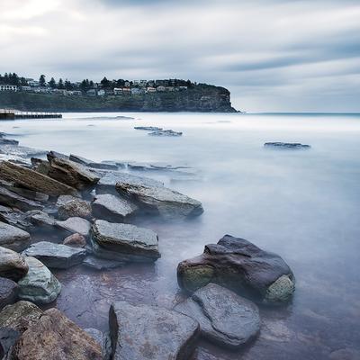 Ocean rocks coasts towns clouds - KDE Store