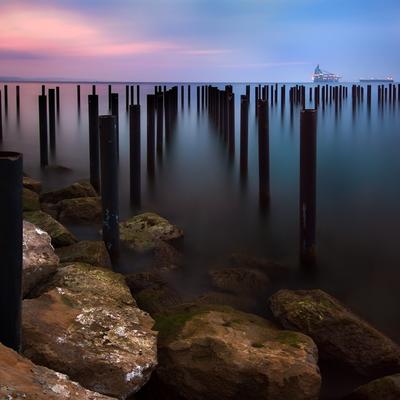 Summer sunset coast rocks ocean horizon 4K Ult.. - KDE Store