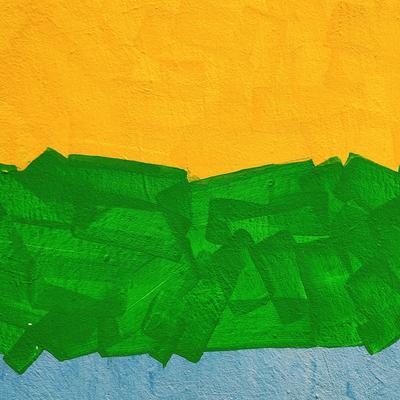 Green Yellow and Orange Abstract Painting Full HD - KDE Store