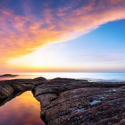 Beach reef ocean sunset skyline landscape - KDE Store