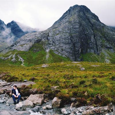 Grass rock river mountain nature landscape - KDE Store